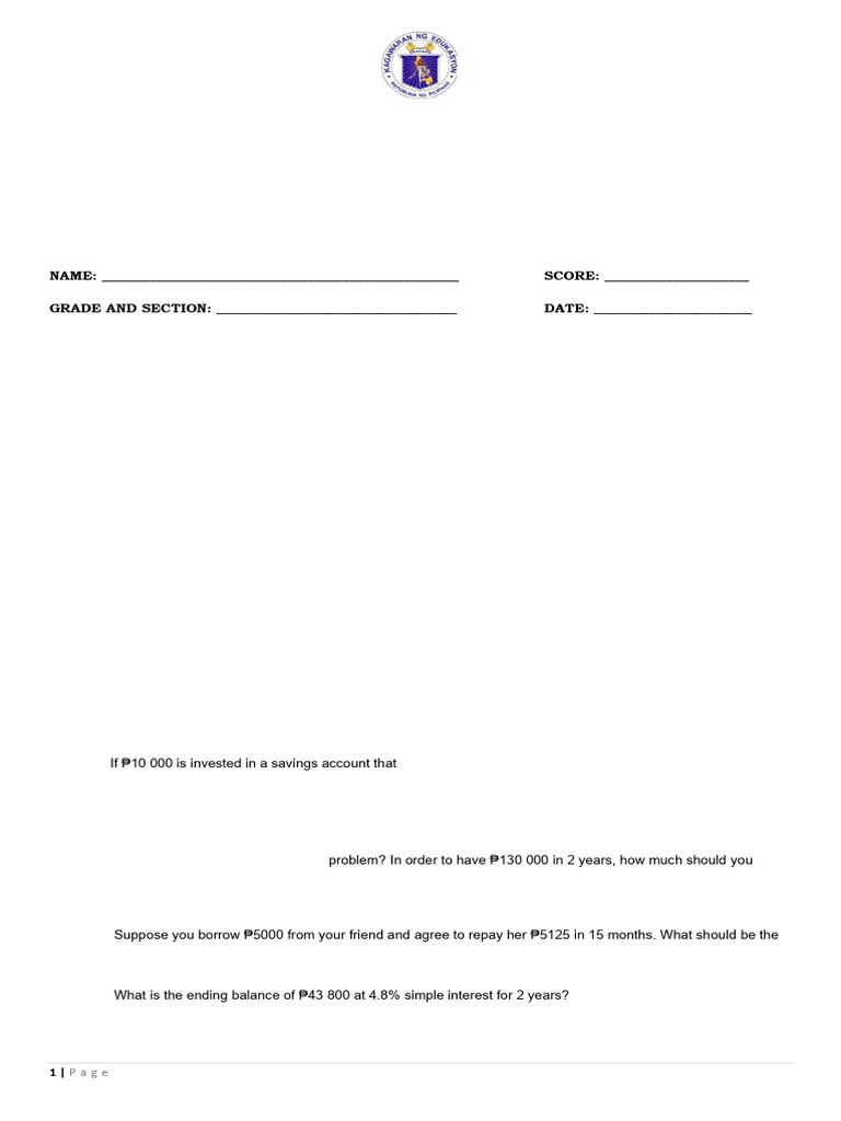Q2-Exam-GenMath-Reviewer | PDF | Interest | Present Value Q2-Exam-GenMath-Reviewer | PDF | Interest | Present Value