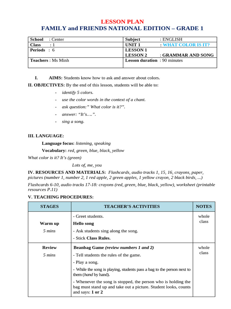 Grade 1 - Unit 1 | PDF | Letter Case | Vocabulary