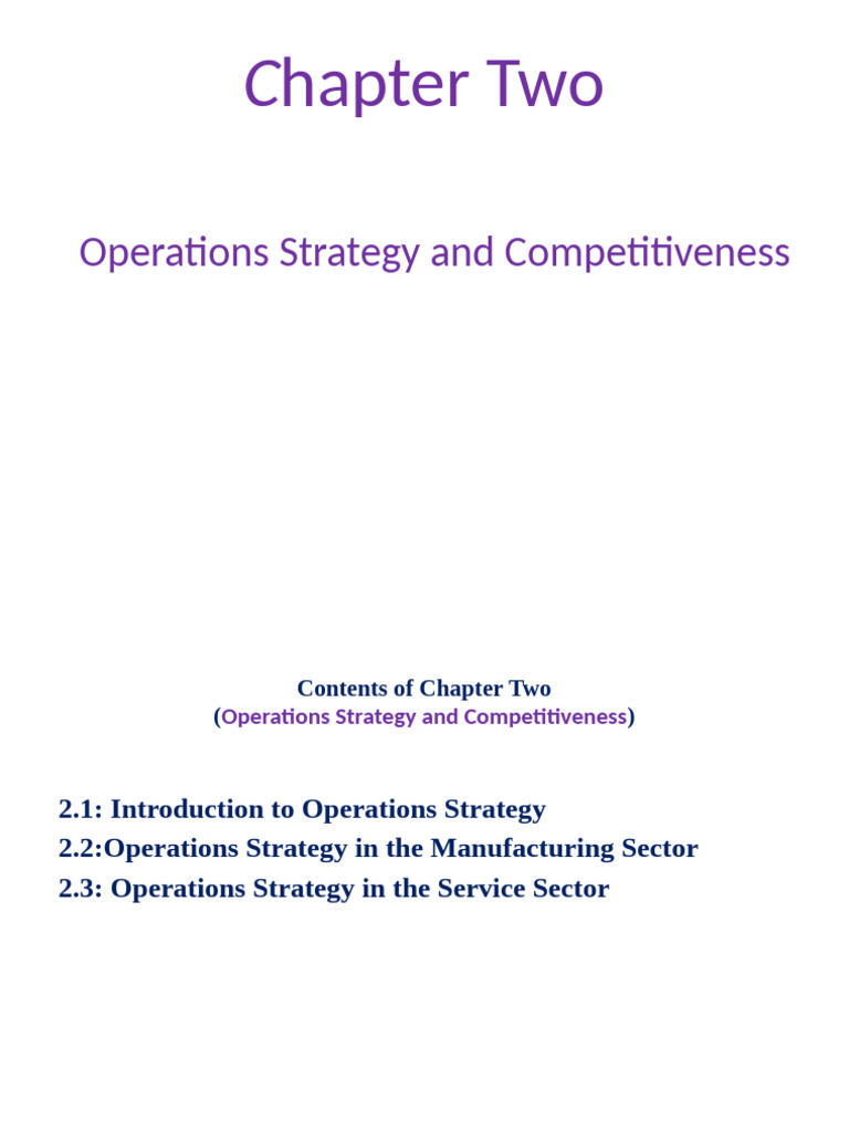 Operations Management Chapter 2 | PDF | Strategic Management | Marketing