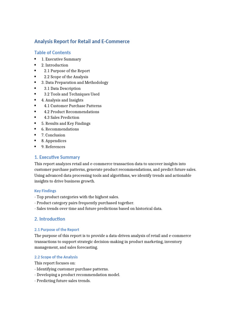 Retail and Ecommerce Analysis Report | PDF | E Commerce | Sales