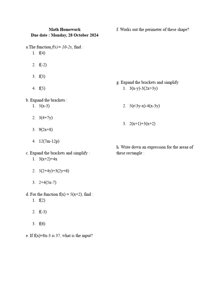 Math Homework Joyce | PDF
