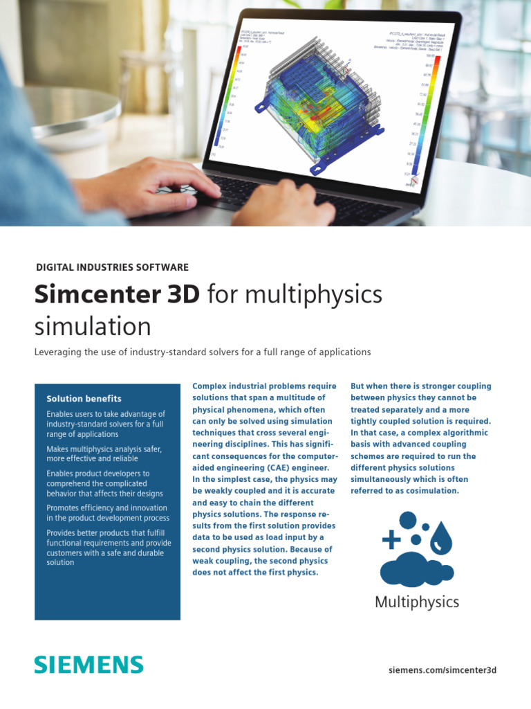 Simcenter 3d For Multiphysics Simulation SG 77927 d12 | PDF | Simulation | Computational Fluid ...