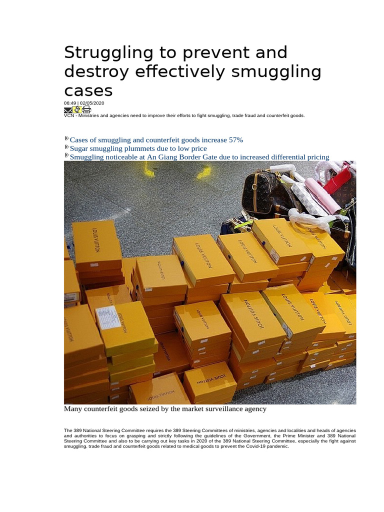 Struggling To Prevent and Destroy Effectively Smuggling Cases | PDF ...