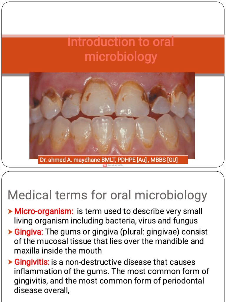 Introduction to Oral Microbiology | PDF | Human Tooth | Periodontology