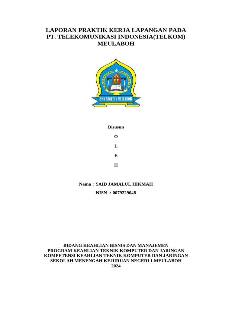 Laporan PKL di Telkom Meulaboh | PDF
