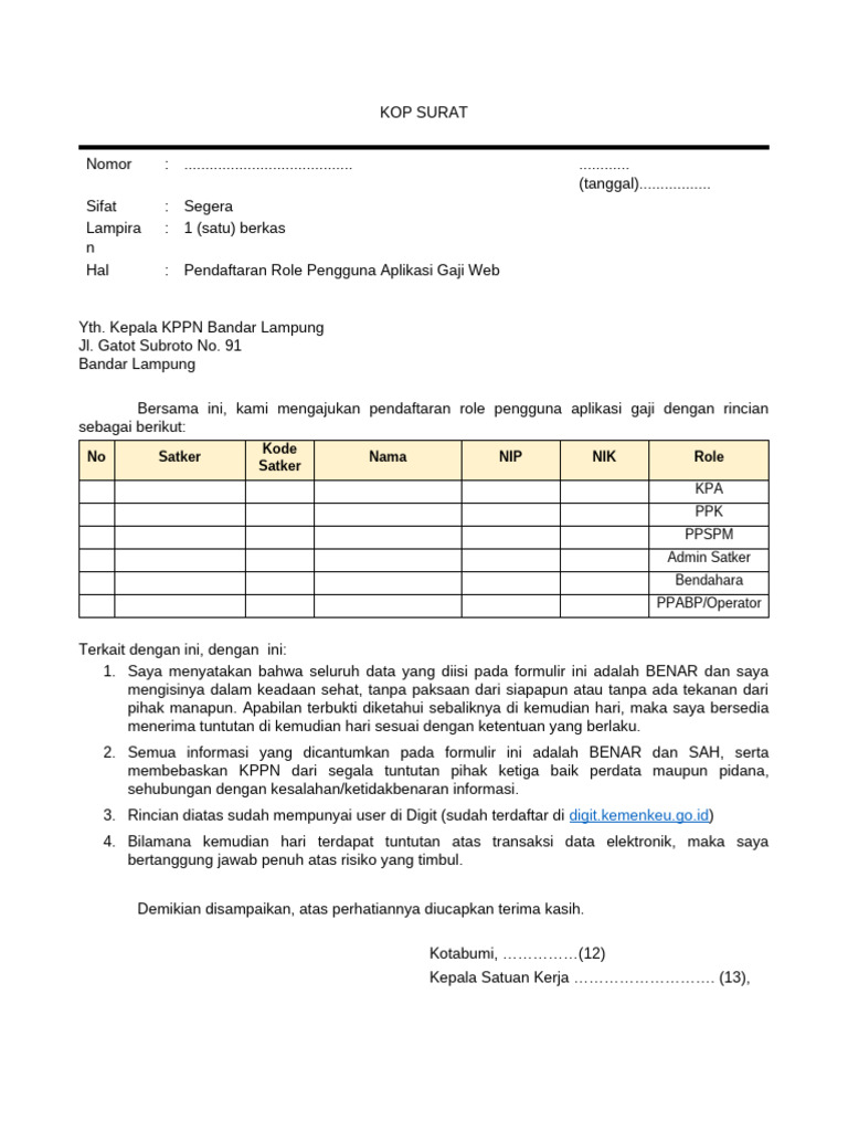 PENDAFTARAN-USER-GAJI-WEB | PDF