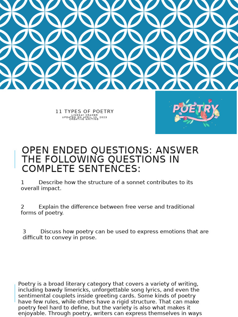 POETRY | PDF | Poetry | Metre (Poetry)