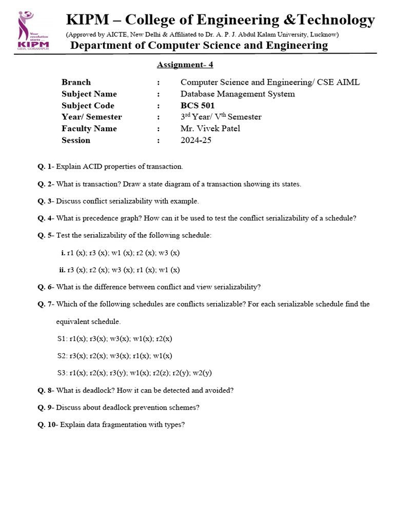 DBMS Assignment4 | PDF
