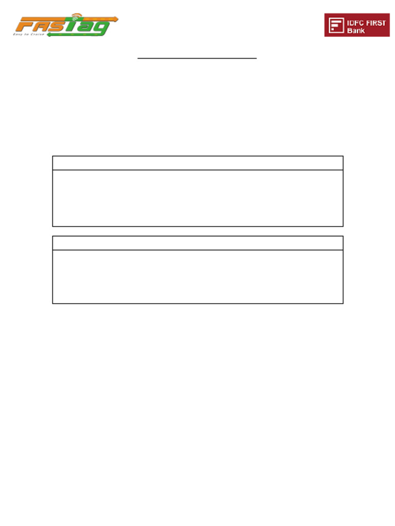 FASTag Fitment Proof Document | PDF
