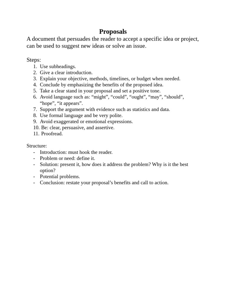 Proposals + Speech | PDF