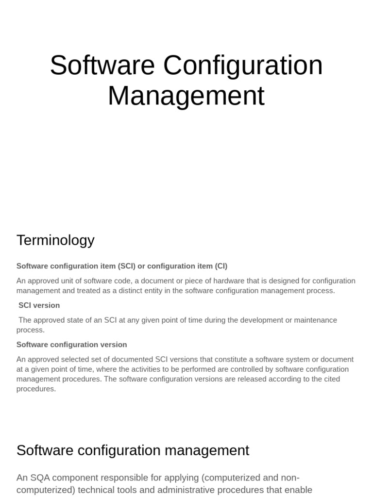 Software Configuration Management Pdf Systems Thinking Systems