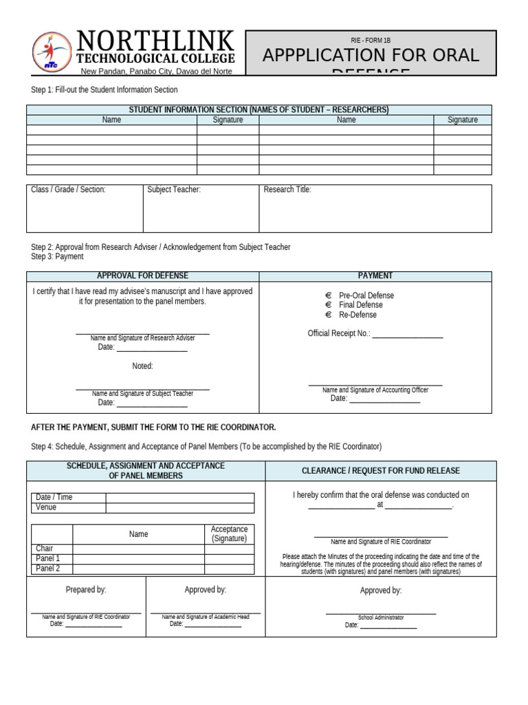 FORM-1b-Application-for-Oral-Defense-1 | PDF | Government