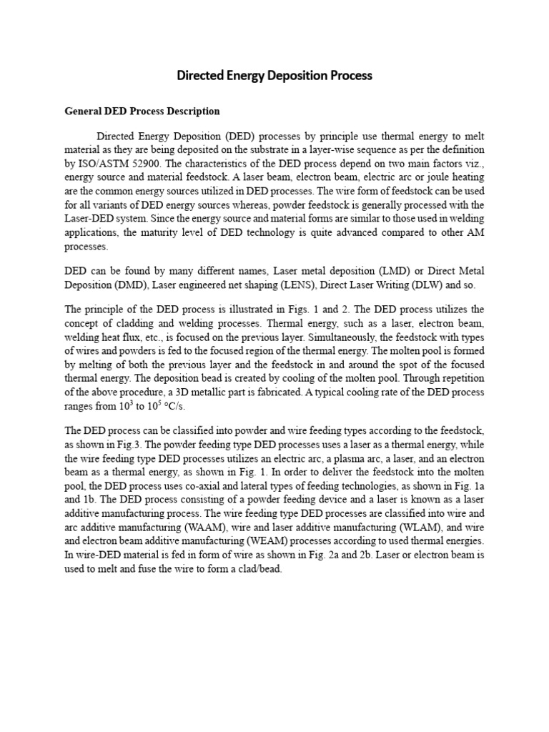 Direct Energy Deposition Process | PDF | Welding | Construction