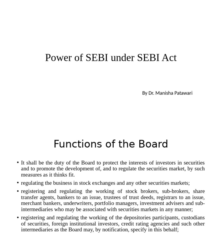 Power of SEBI | PDF