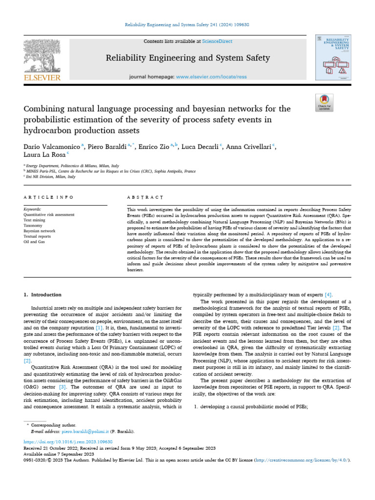 1 s2.0 S0951832023005525 Main | PDF | Risk | Reliability Engineering