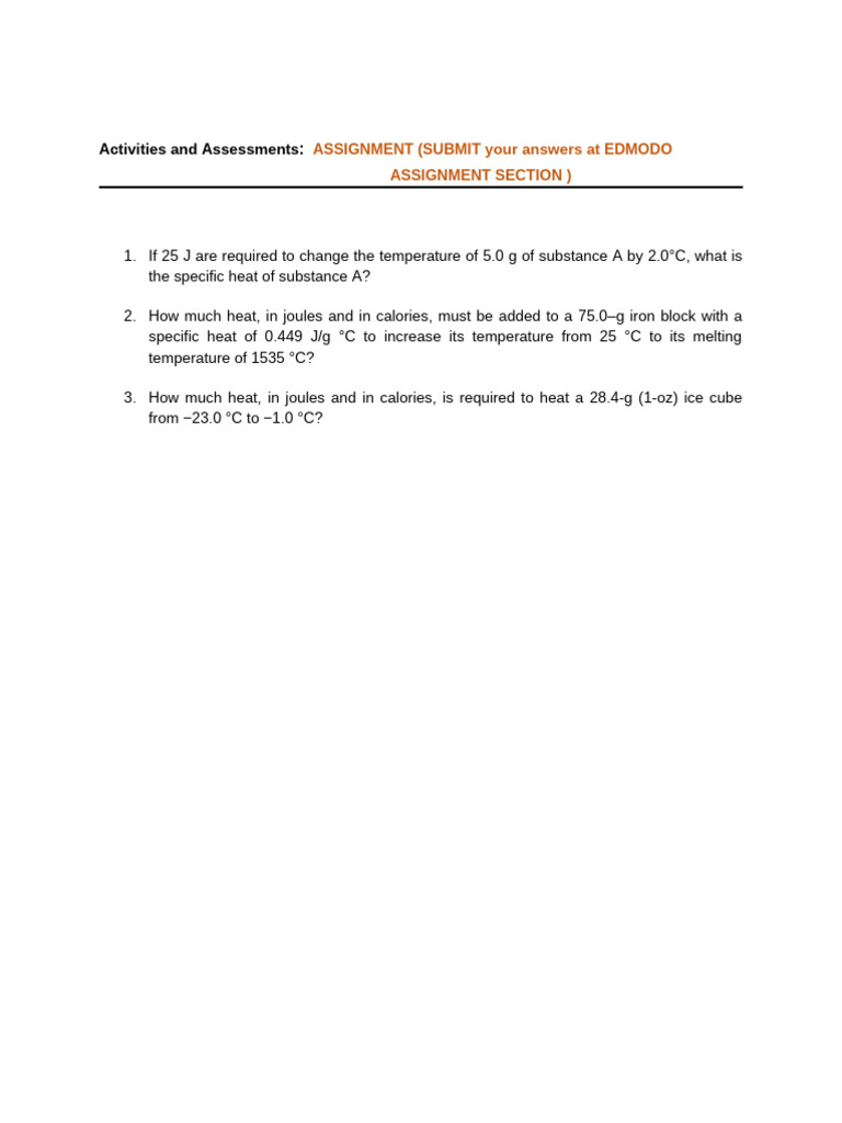 Assessments Lesson 4 Unit 4 Calorimetry | PDF