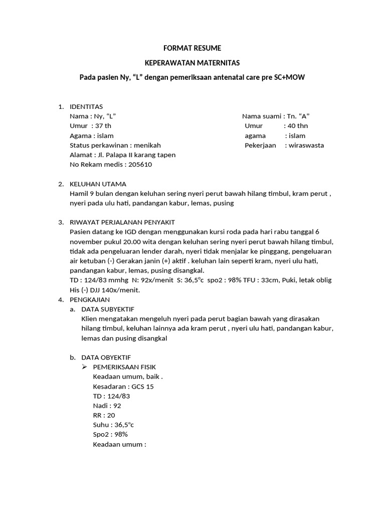 Format Resume ANC | PDF
