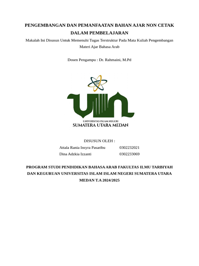 PENGEMBANGAN DAN PEMANFAATAN BAHAN AJAR NON CETAK DALAM PEMBELAJARAN | PDF