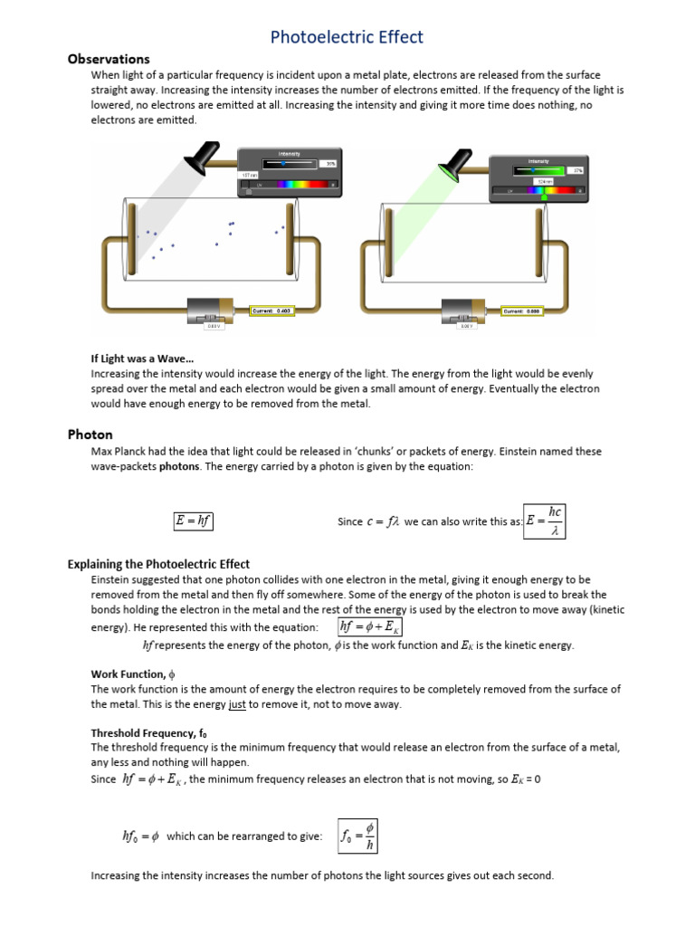 12.1 Photoelectric Effect | PDF | Photoelectric Effect | Photon