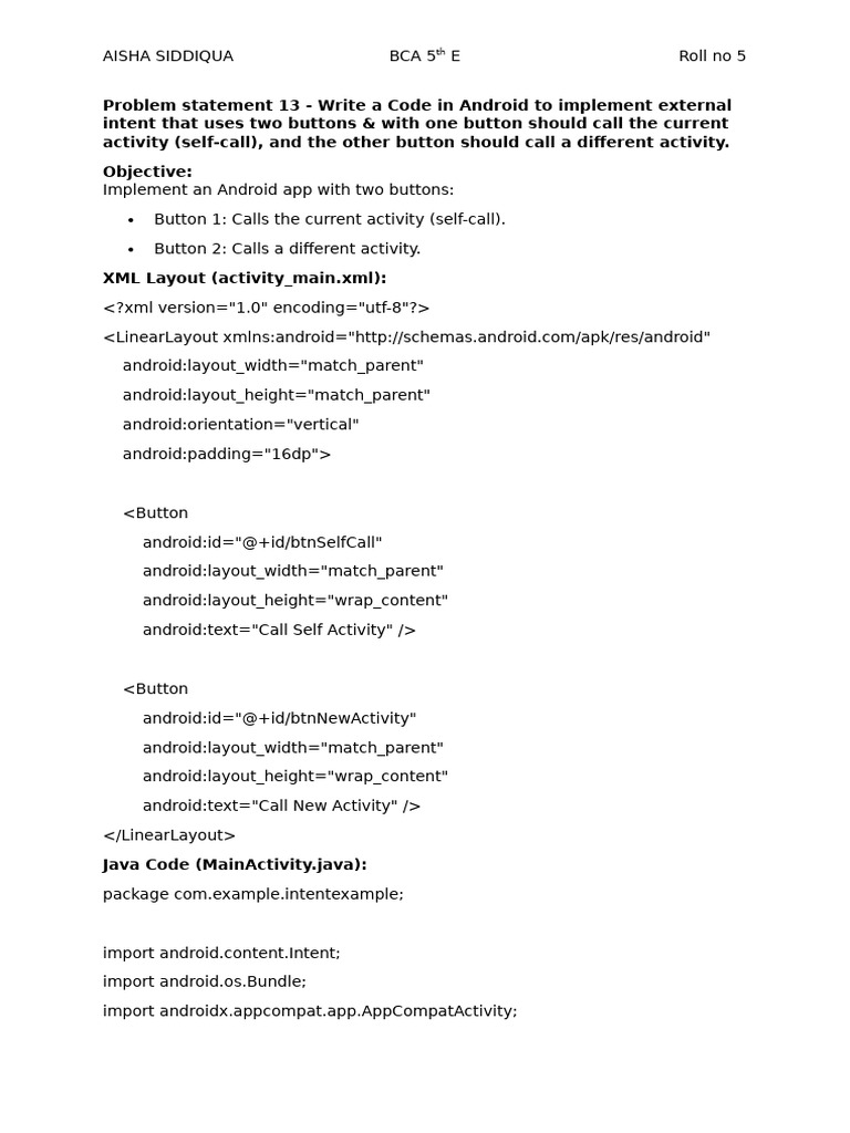 Android Problems Pdf Android Operating System Java Programming Language