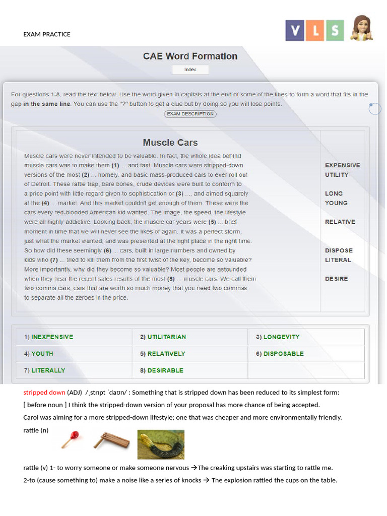 CAE Exam Practice: Vocabulary Guide | PDF