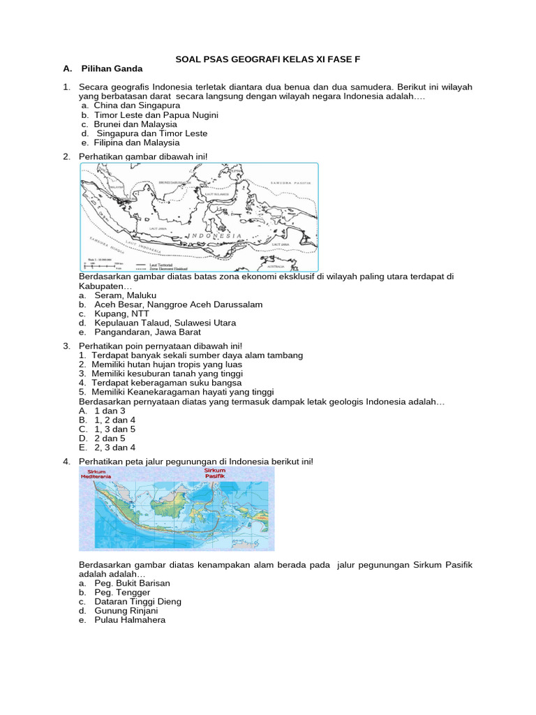 SOAL PSAS GEO KELAS XI | PDF