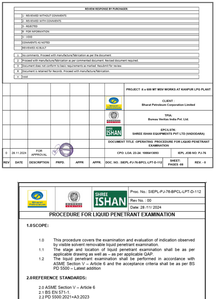LPT Procedure Rev-0 | PDF | Nondestructive Testing