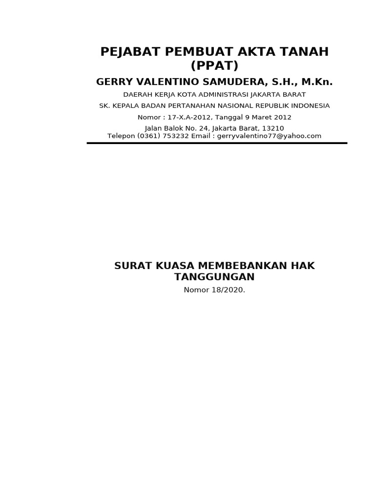 Pejabat Pembuat Akta Tanah | PDF