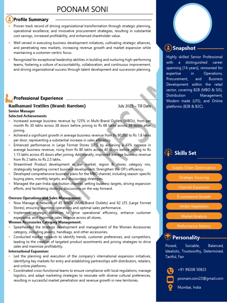 Poonam Revised Resume (New Design) | PDF | E Commerce | Brand