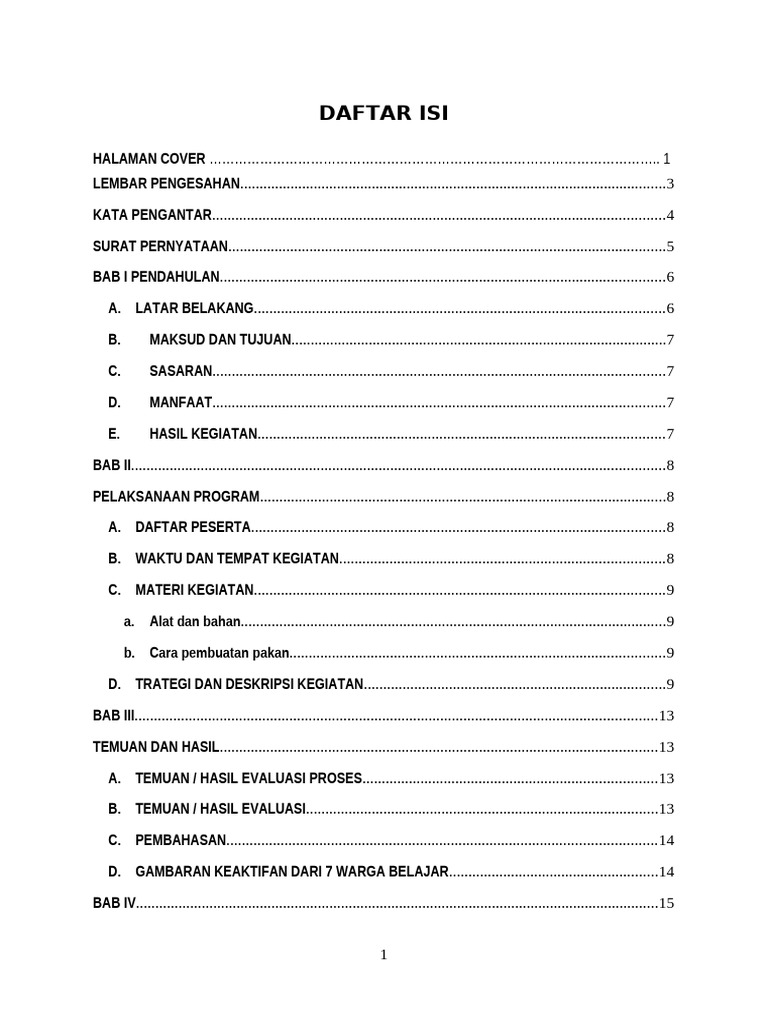 PBK BARU LAPORAN NEW | PDF