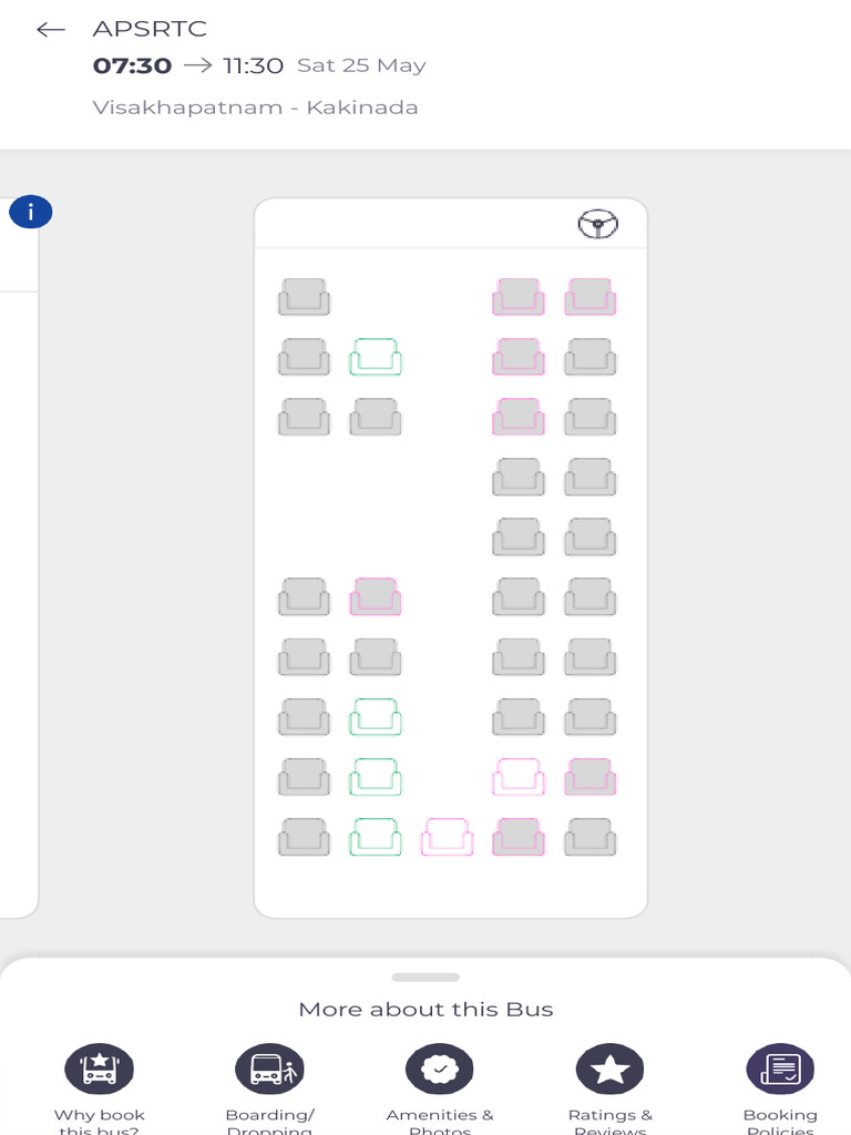Redbus Seat Layout for APSRTC Bus | PDF