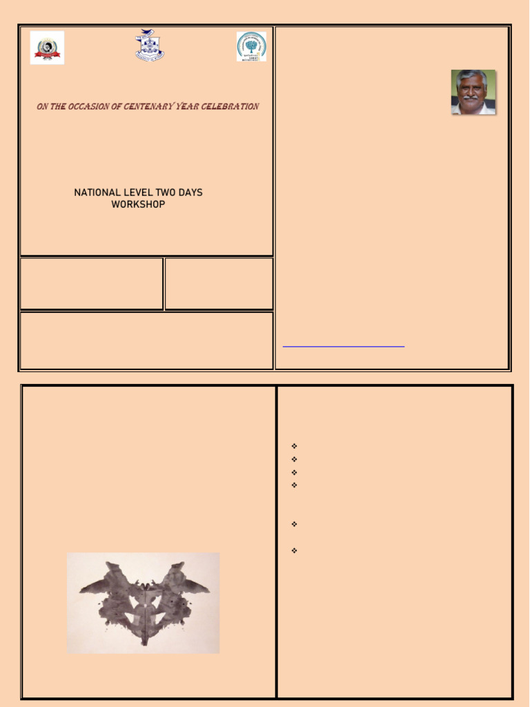 Workshop Brouchure RIBT-BR | PDF | Psychologist | Applied Psychology