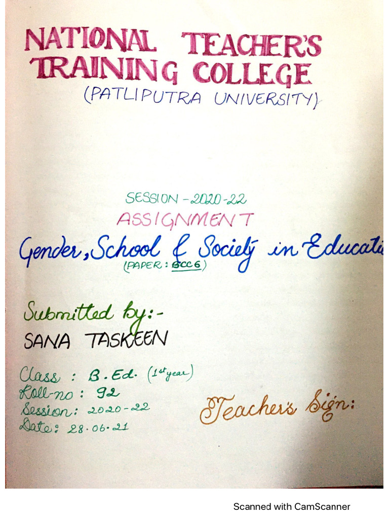 BEd Paper 6 Assignment | PDF