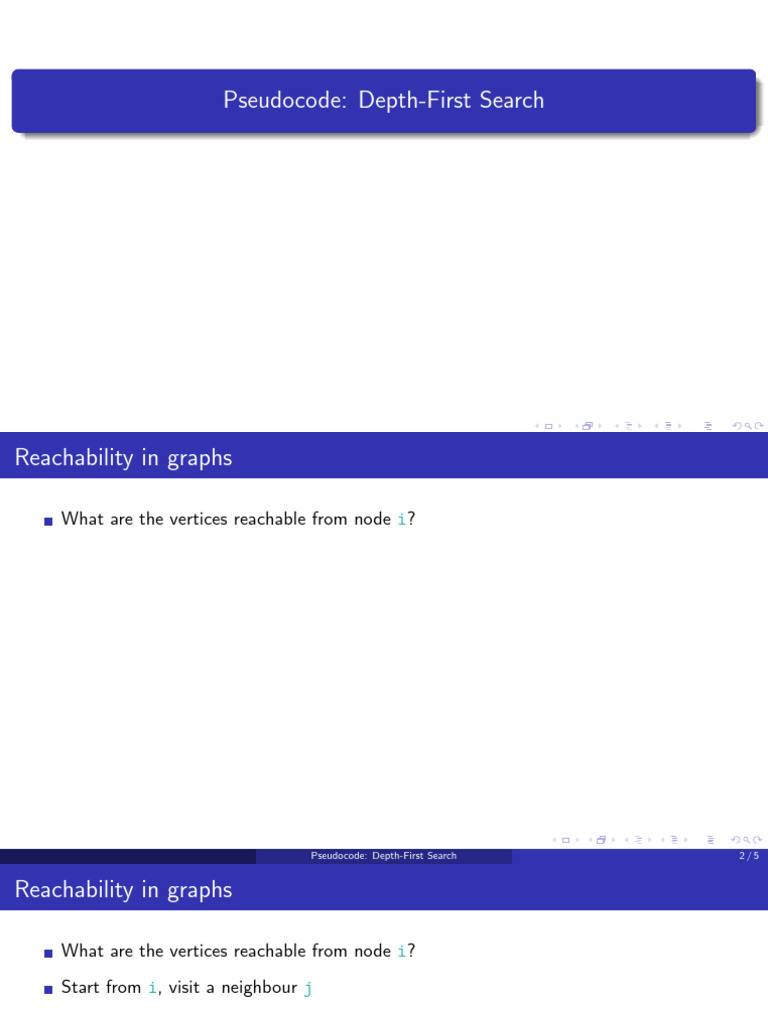 Lecture 116 Pseudocode For Depth First Search Dfs And Recursive 9552