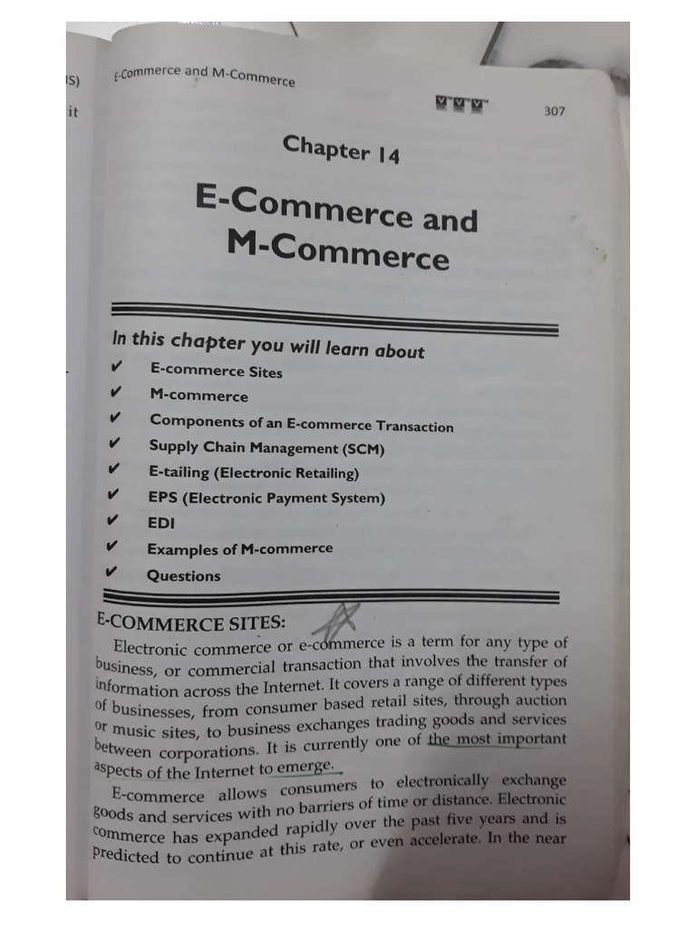 ITIM-Chp 14 E-Commerce & M-Commerce | PDF