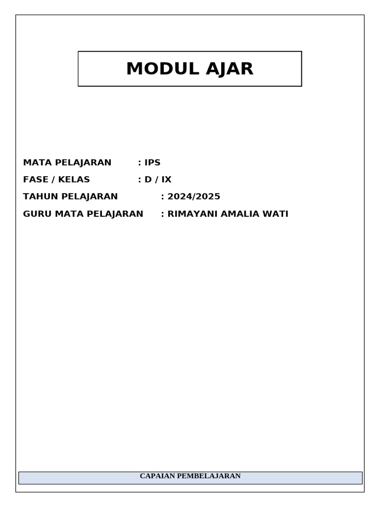 Modul Ips Kelas 9 | PDF