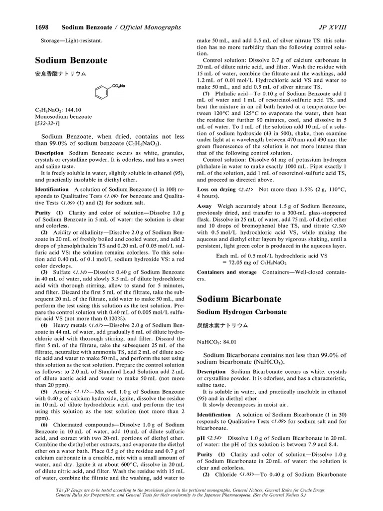 Sodium-Bicarbonate-1718 | PDF | Sodium | Acid