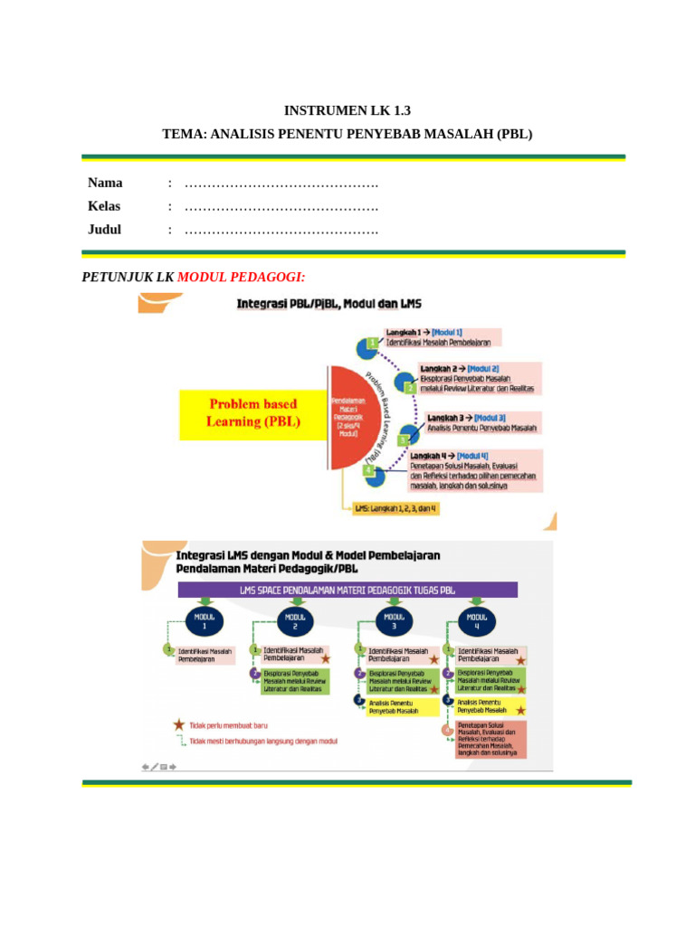 5.3 Instrumen LK 1.3 - Analisis Penentu Penyebab Masalah [ MODUL PEDAGOGI 3 PBL ] (1) (1) | PDF