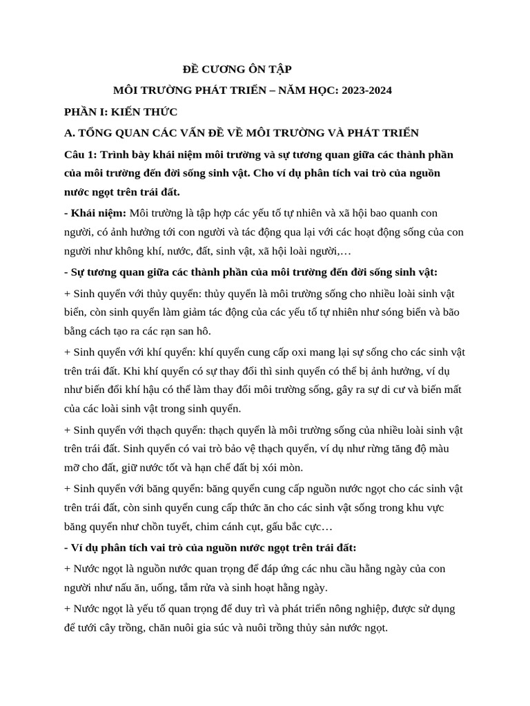 Đề cương ôn tập MTPT | PDF