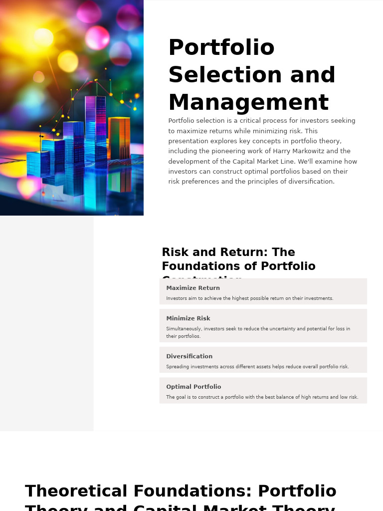 Portfolio Selection and Management | PDF | Investing | Financial Risk