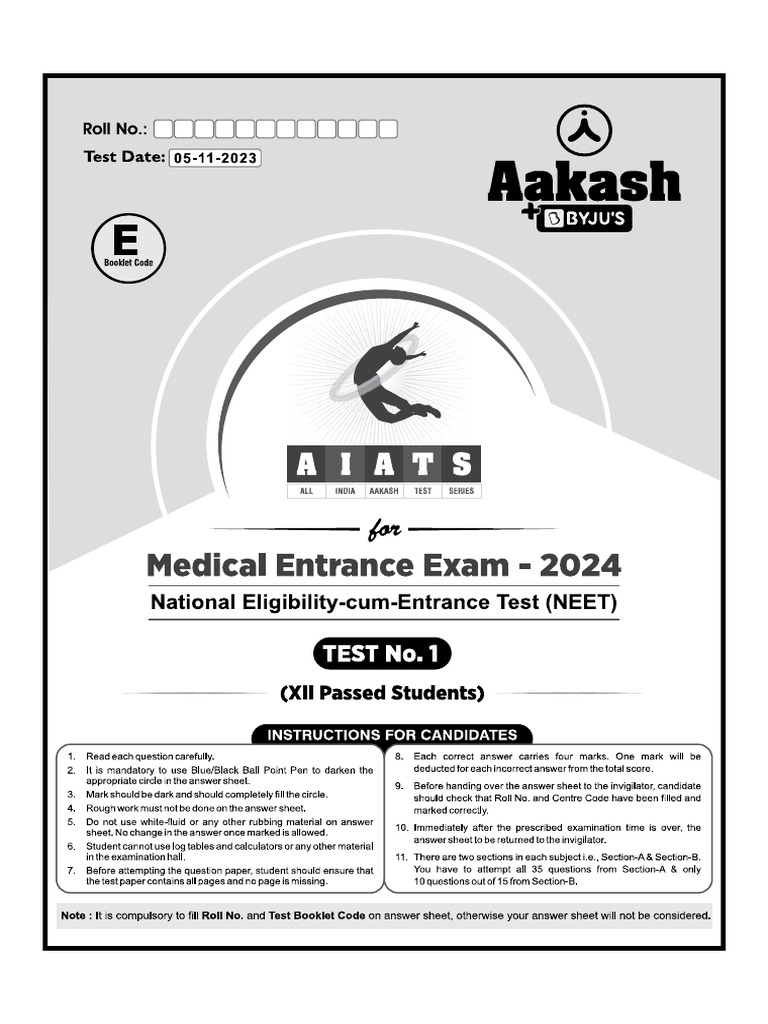 Aiats 01 RM Practice QP | PDF