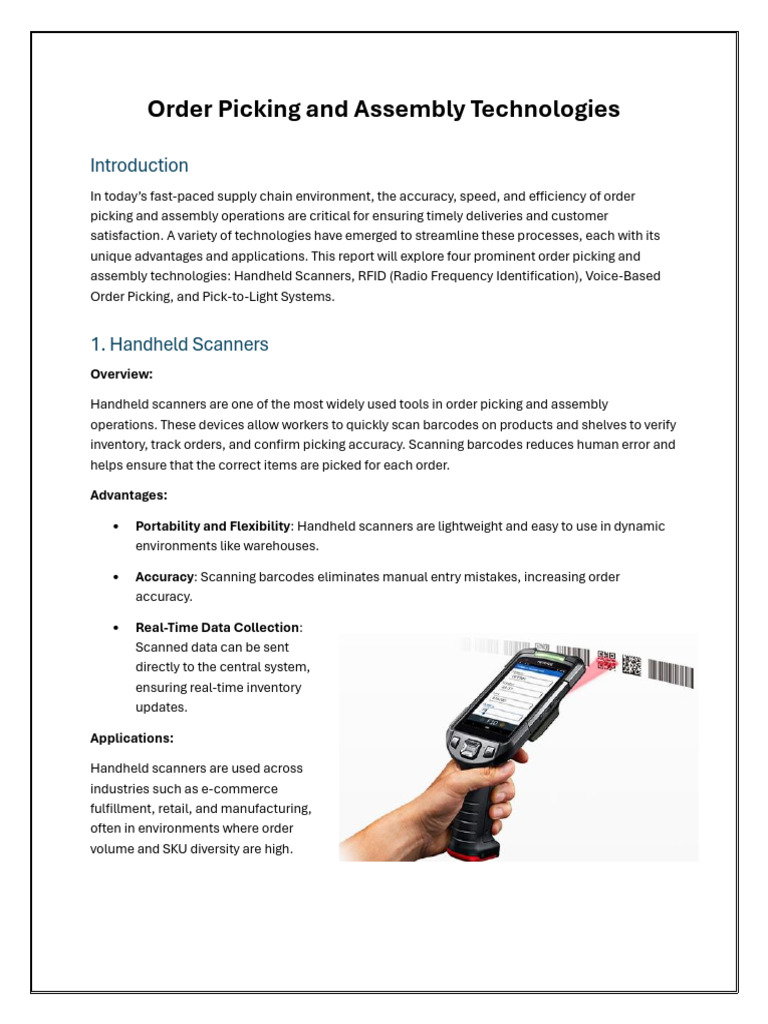 Fatima Khaled - Order Picking Assignment 3 | PDF | Radio Frequency Identification | Barcode