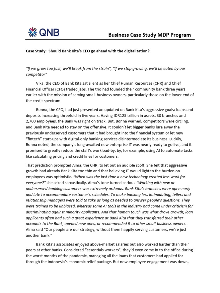 Business Case MDP 2024 | PDF | Expense | Banks