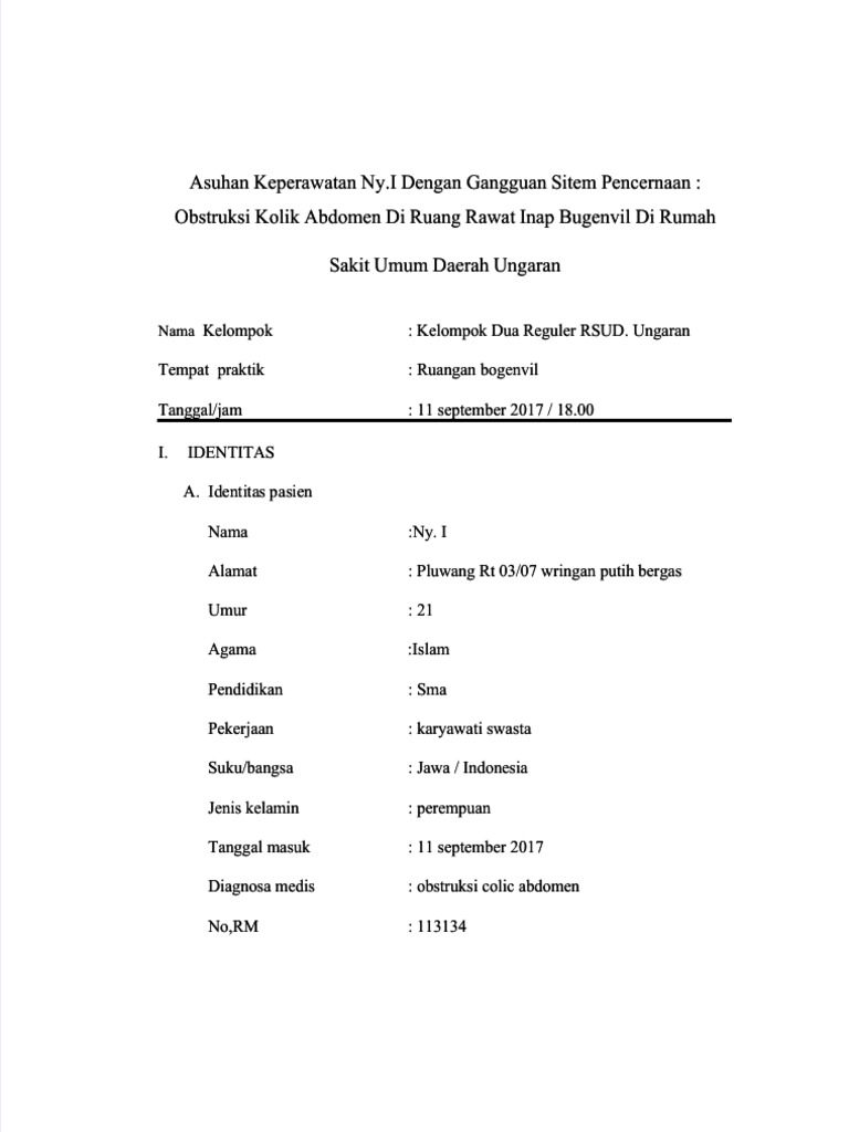 PDF Askep Kolik Abdomen - Compress | PDF