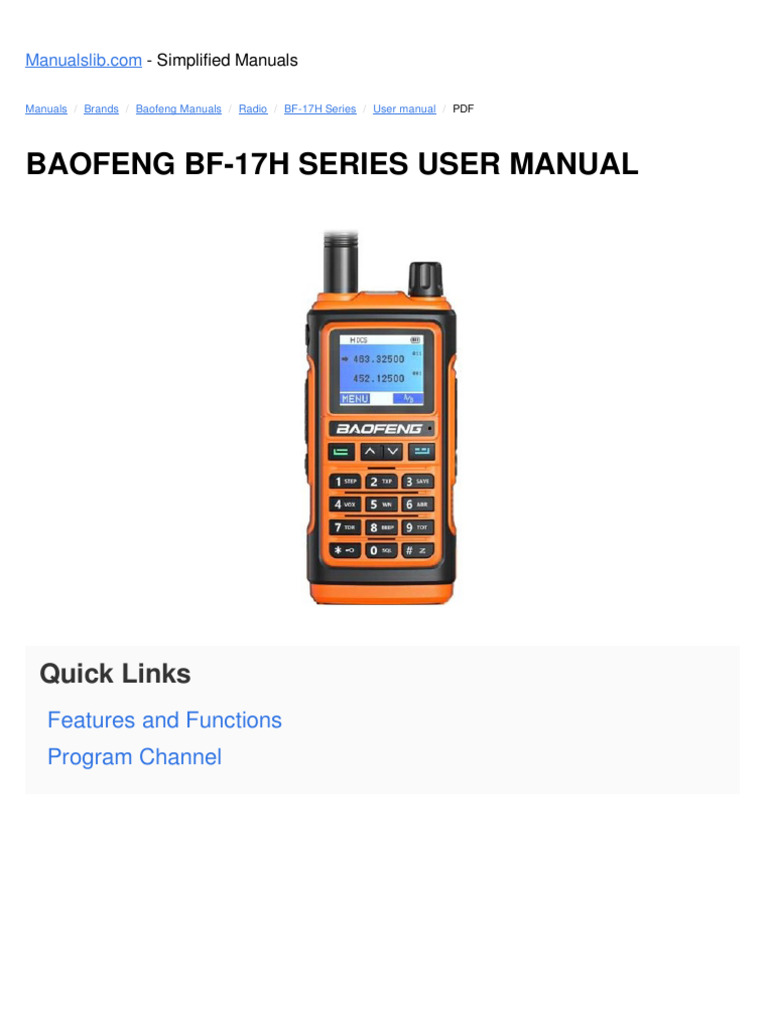 baofeng 17h | PDF | Battery Charger | Radio