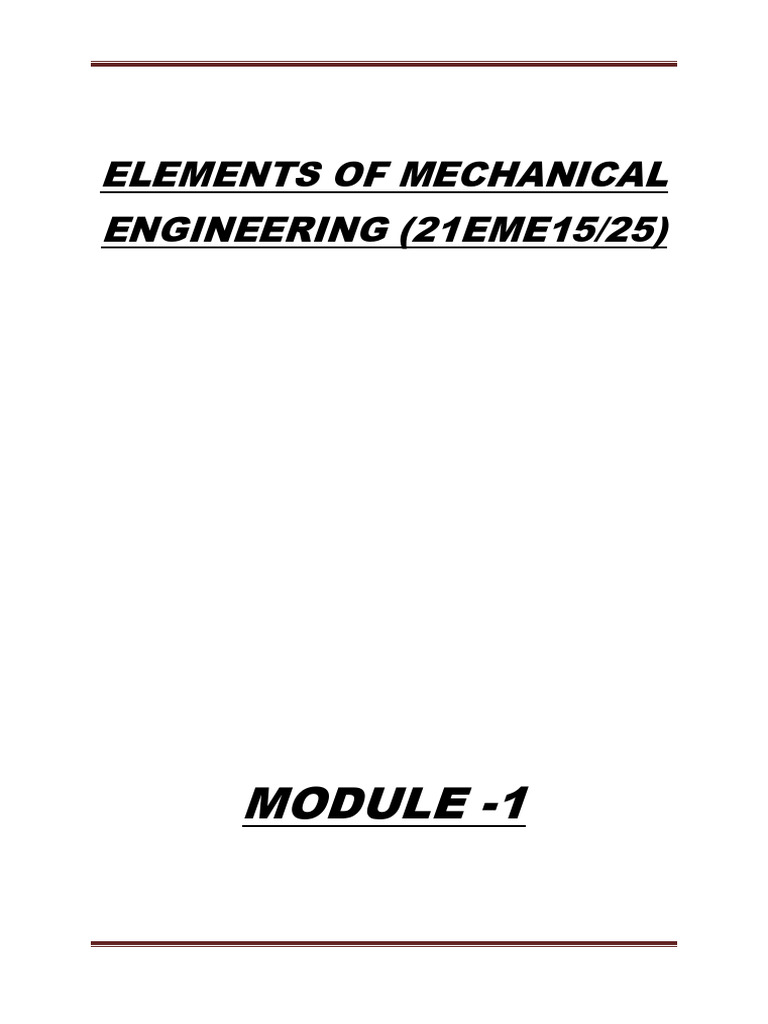 Elements of Mechanical Engineering | PDF | Engineering | Mechanical ...