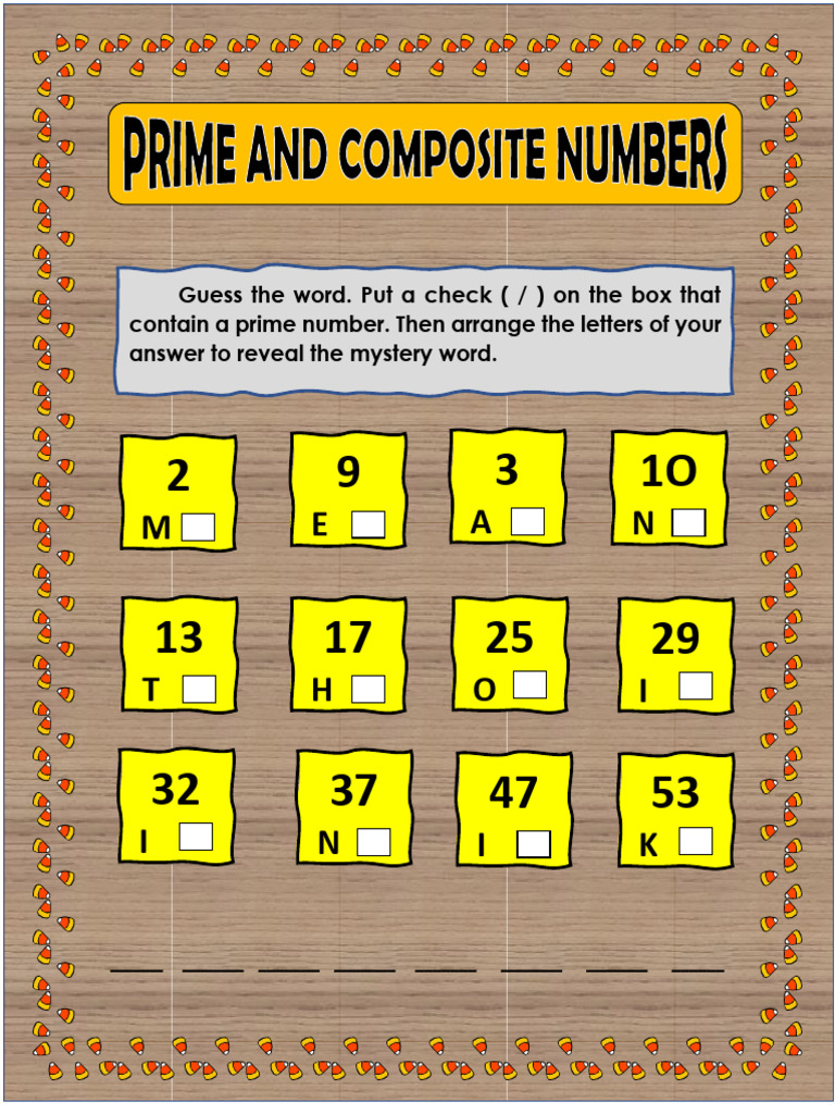 Prime and Composite Numbers Worksheet | PDF
