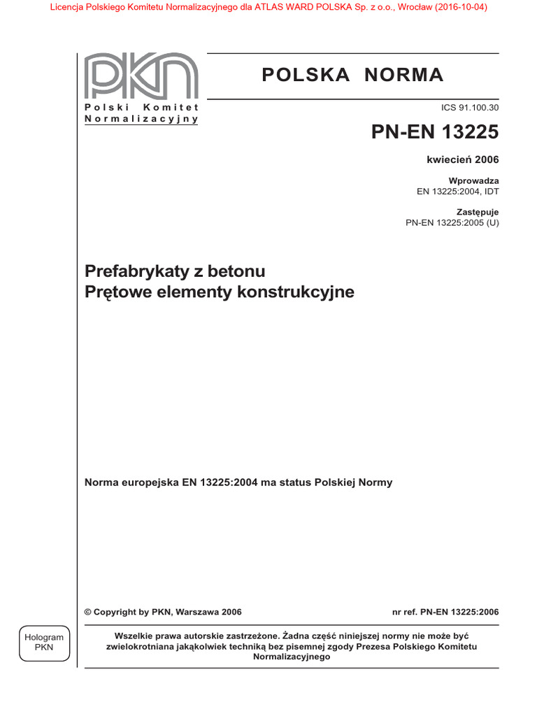 Polska Norma: PN-EN 13225 | PDF