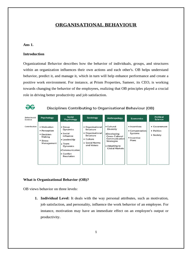Organisational Behaviour Sa | PDF | Id | Motivational