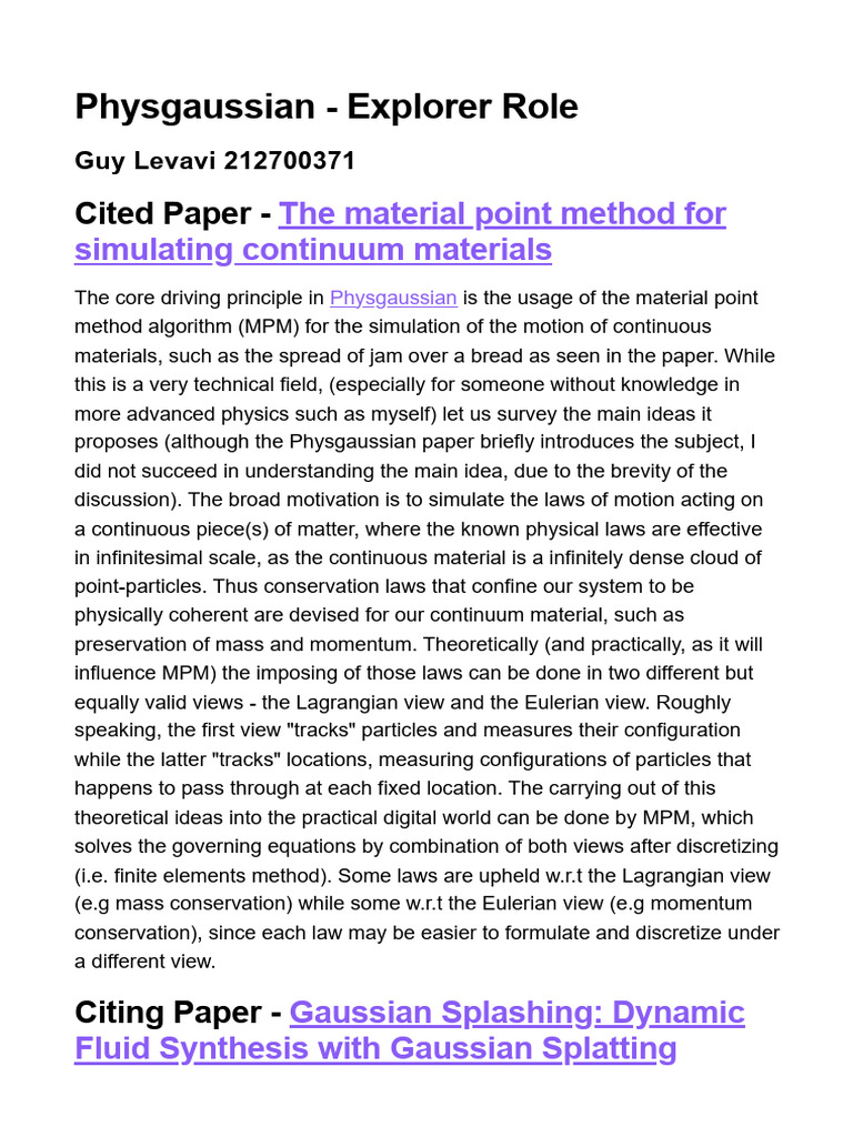 Physgaussian: MPM for Continuous Materials | PDF | Continuum Mechanics | Classical Mechanics